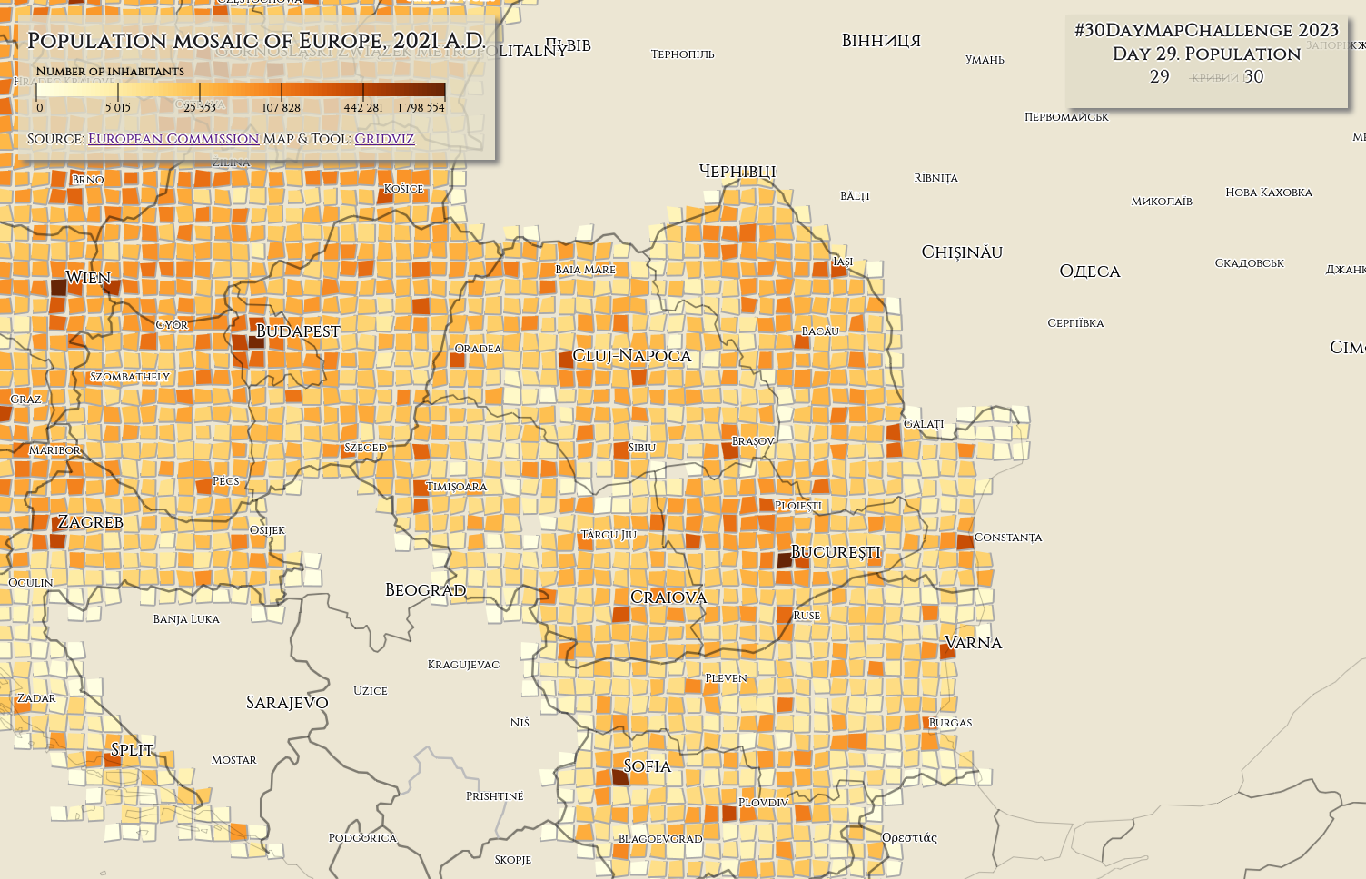 #30DayMapChallenge 2023 Day 29. Population